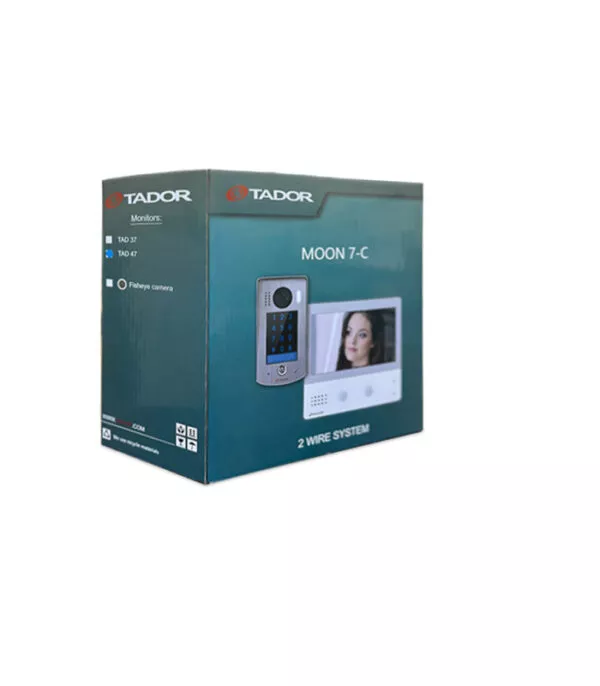 סט אינטרקום טלוויזיה מערכת 2 גידים הסט מכיל פנל TAD-601 מסך TAD-47 אביזרים נלווים בסט MOON7-TAD ...